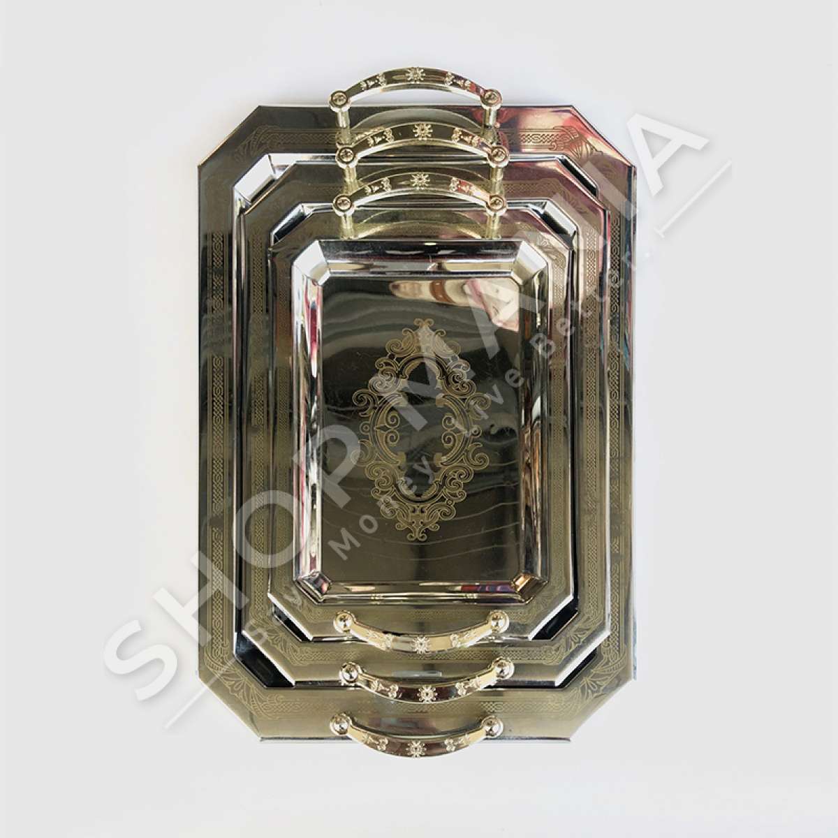 SET TABAKA ME DOREZA INOKSI "1146G" - 3 COPE